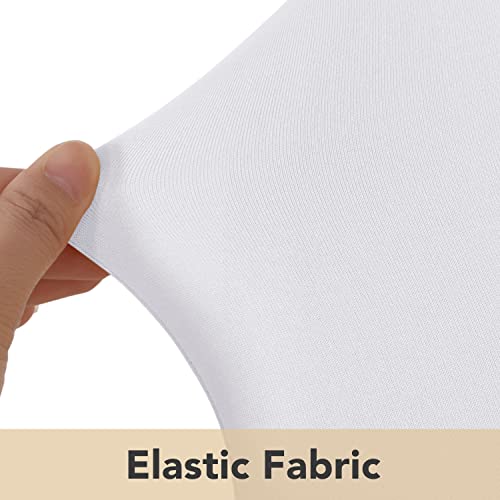 Obstal 10Pcs White Chair Covers for Party Folding Chair - Universal Fitted Chair Slipcovers Protector for Wedding, Banquet, Holiday, Celebration (White, 10 Packs)