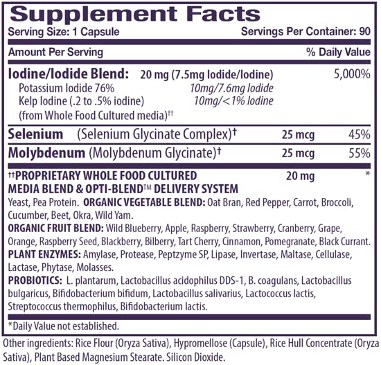 Dr. Brimhall Opti-Nutrient Opti-Iodine 90 Capsules (45 Servings). Whole Food Iodine That Strengthens and Improves Endocrine Function.