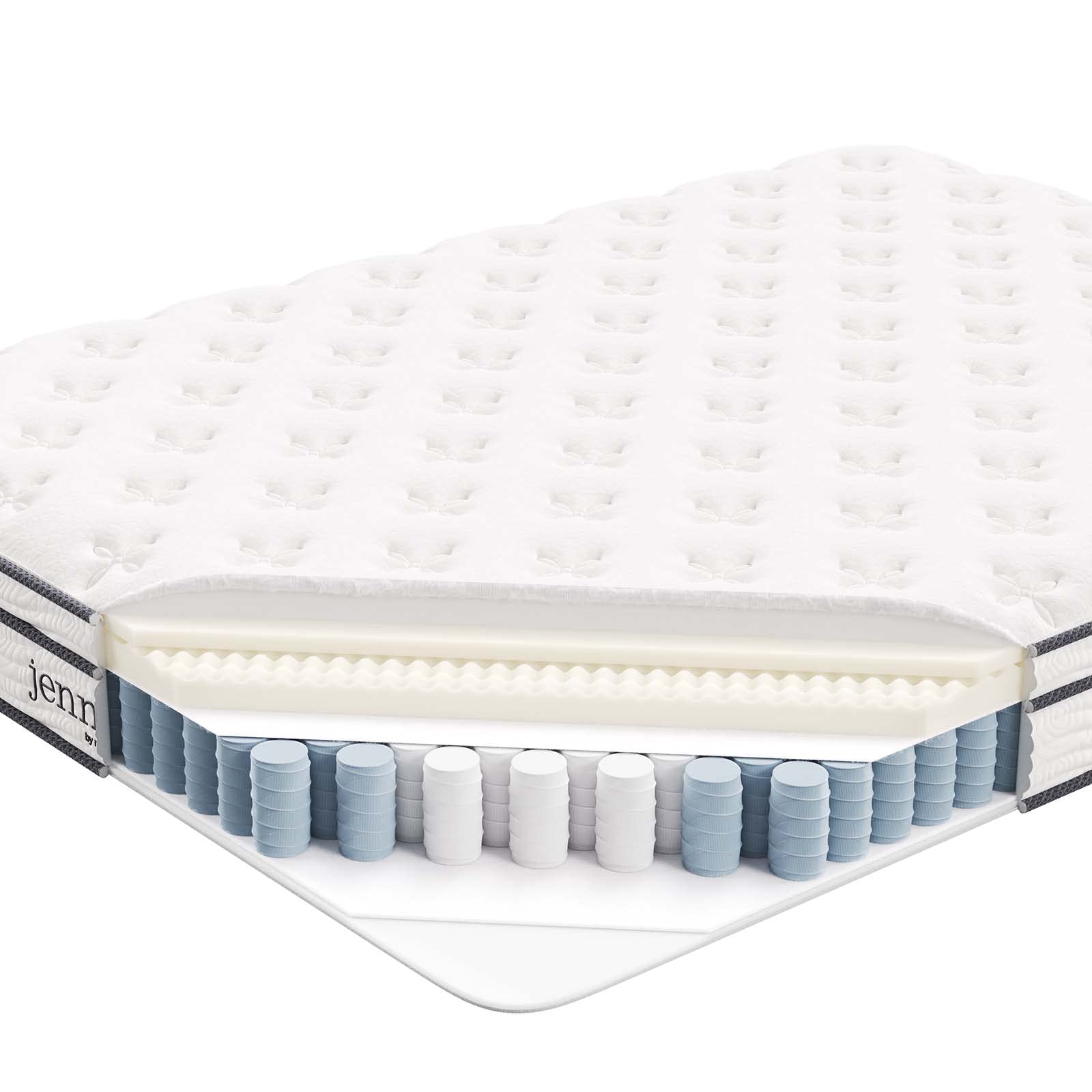 Modway Jenna 8” Innerspring and Memory Foam Queen Mattress With Individually Encased Coils
