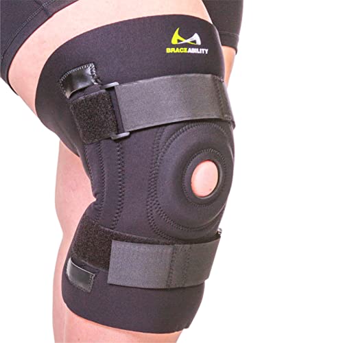 BraceAbility Knee Brace for Large Legs and Bigger People with Wide Thighs - Kneecap Protection Pad Treats Patellar Tendonitis, Chondromalacia, Patellofemoral Pain, Instability and Dislocation