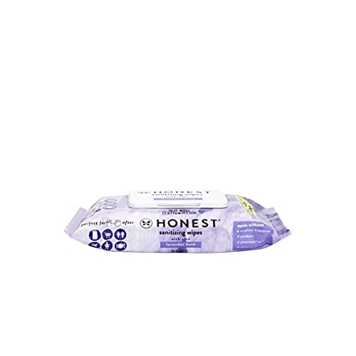 The Honest Company Sanitizing Alcohol Wipes, Lavender, 50 Count (Pack of 3)