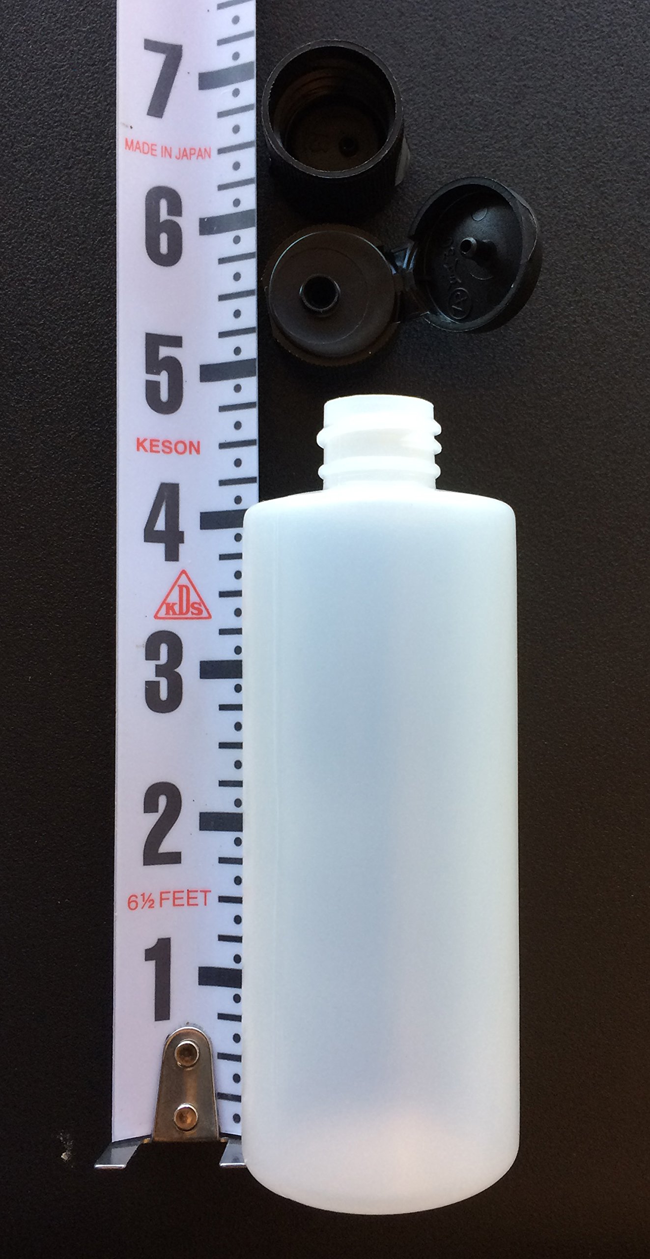 Dan's Daughters' Containers 6 Empty Bottles Travel Bottle 4 Oz. HDPE Black Flip Top Cap for Shampoo Soap Conditioner Sanitizer Gym Bag BPA Free