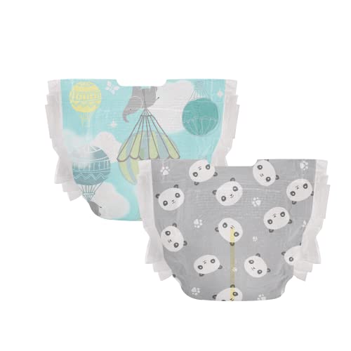 The Honest Company Clean Conscious Diapers | Plant-Based, Sustainable | Above It All + Pandas | Club Box, Size Newborn, 76 Count