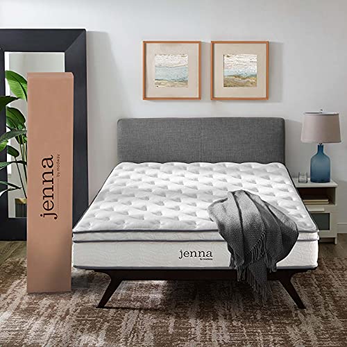 Modway Jenna 8” Innerspring and Memory Foam Queen Mattress With Individually Encased Coils