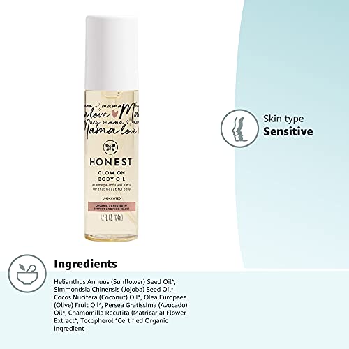 The Honest Company Mama Glow On Body Oil, 4.2 Fl Oz