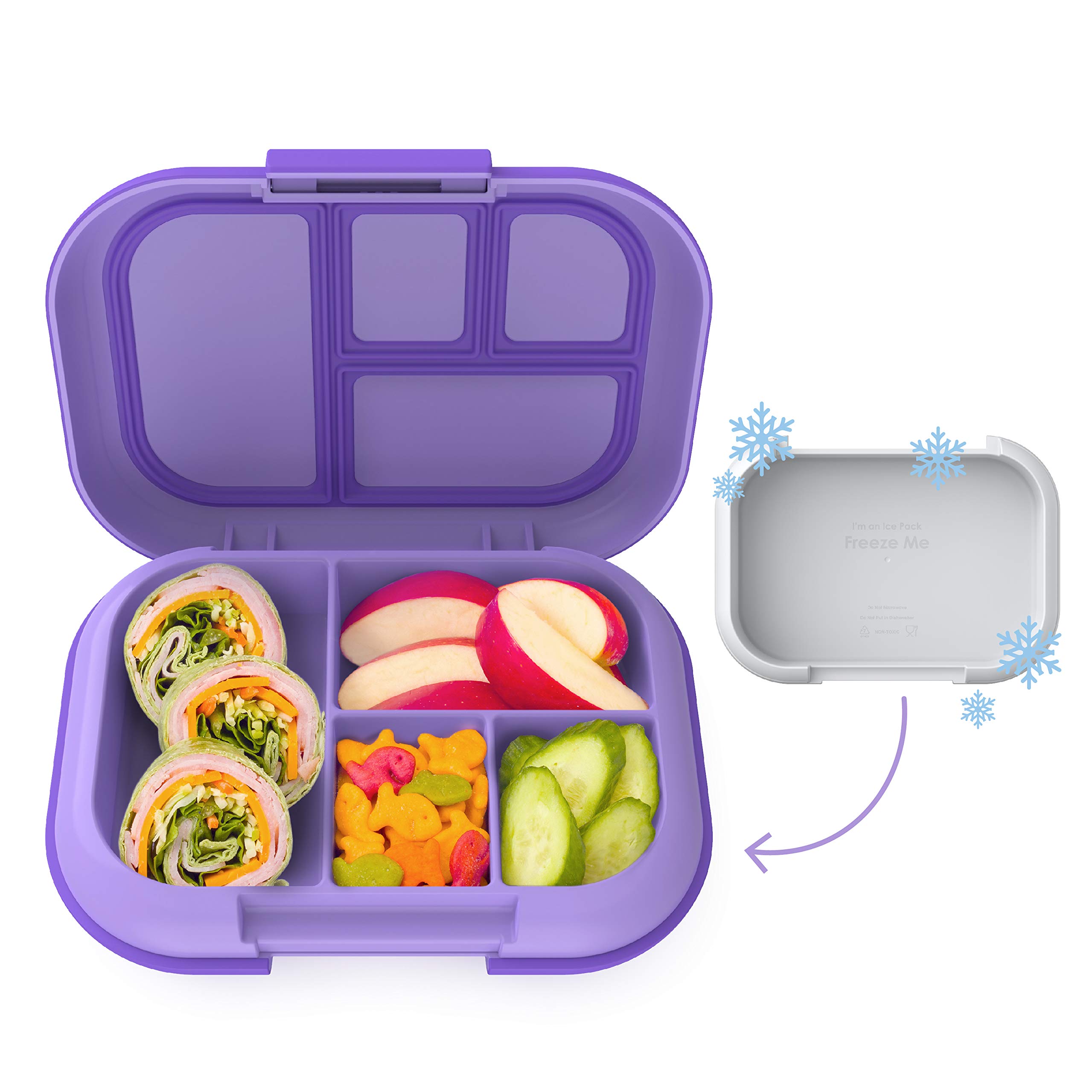 Bentgo® Kids Chill Lunch Box With Kids Reusable Plastic Utensils (Purple)