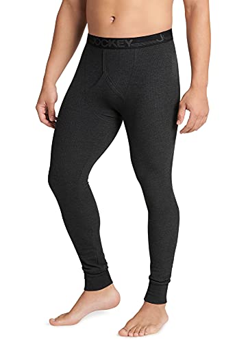 Jockey Men's Baselayer Waffle Pant, Charcoal, M