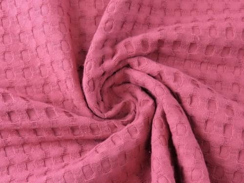 Minerva Big Cotton Waffle Fabric Pink - per Yard
