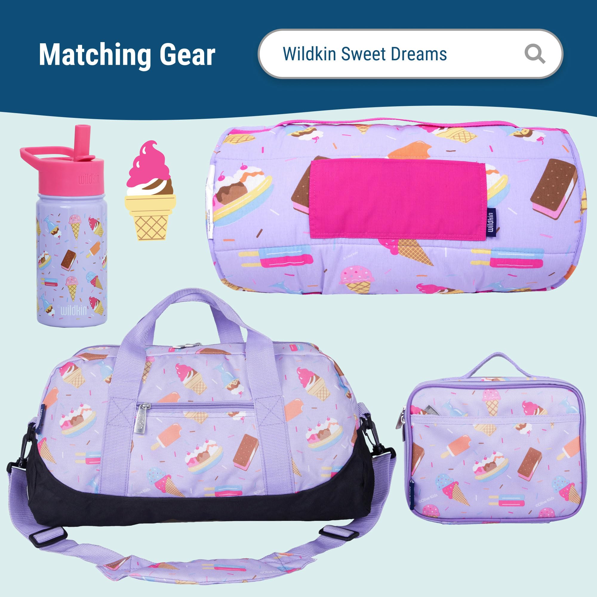 Wildkin 15-Inch Kids Backpack for Boys & Girls, Perfect for Early Elementary Daycare School Travel, Features Padded Back & Adjustable Strap (Sweet Dreams)