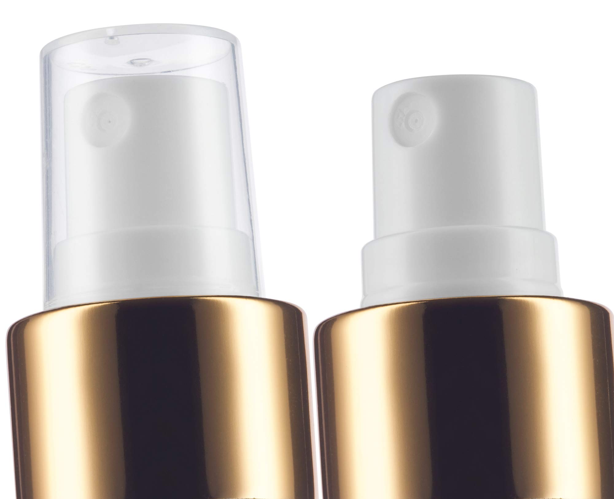 JUVITUS 4 oz Clear Natural Refillable Plastic Squeeze Bottle with Gold Metal Fine Mist Sprayer (12 Pack)