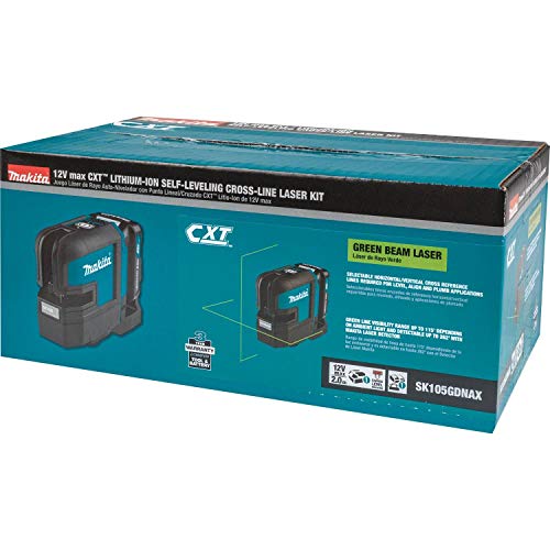 Makita SK105GDNAX 12V max CXT® Lithium-Ion Cordless Self-Leveling Cross-Line Green Beam Laser Kit (2.0Ah)