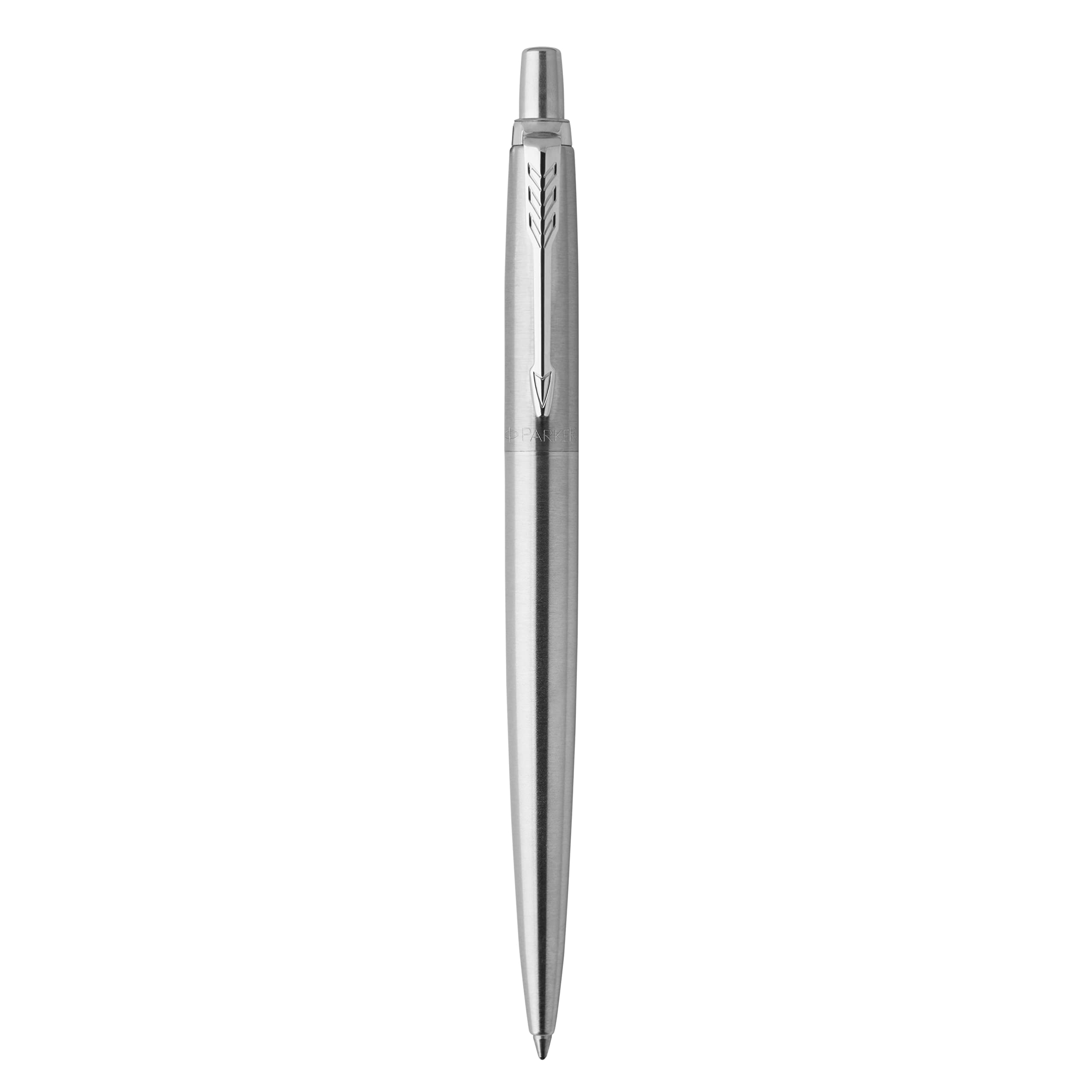 Parker 1953170 Jotter Ballpoint Pen, Stainless Steel with Chrome Trim, Medium Point Blue Ink, Gift Box