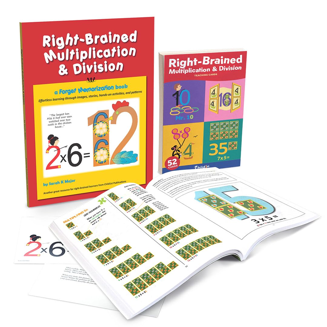 Right-Brained Multiplication & Division Book and Cards