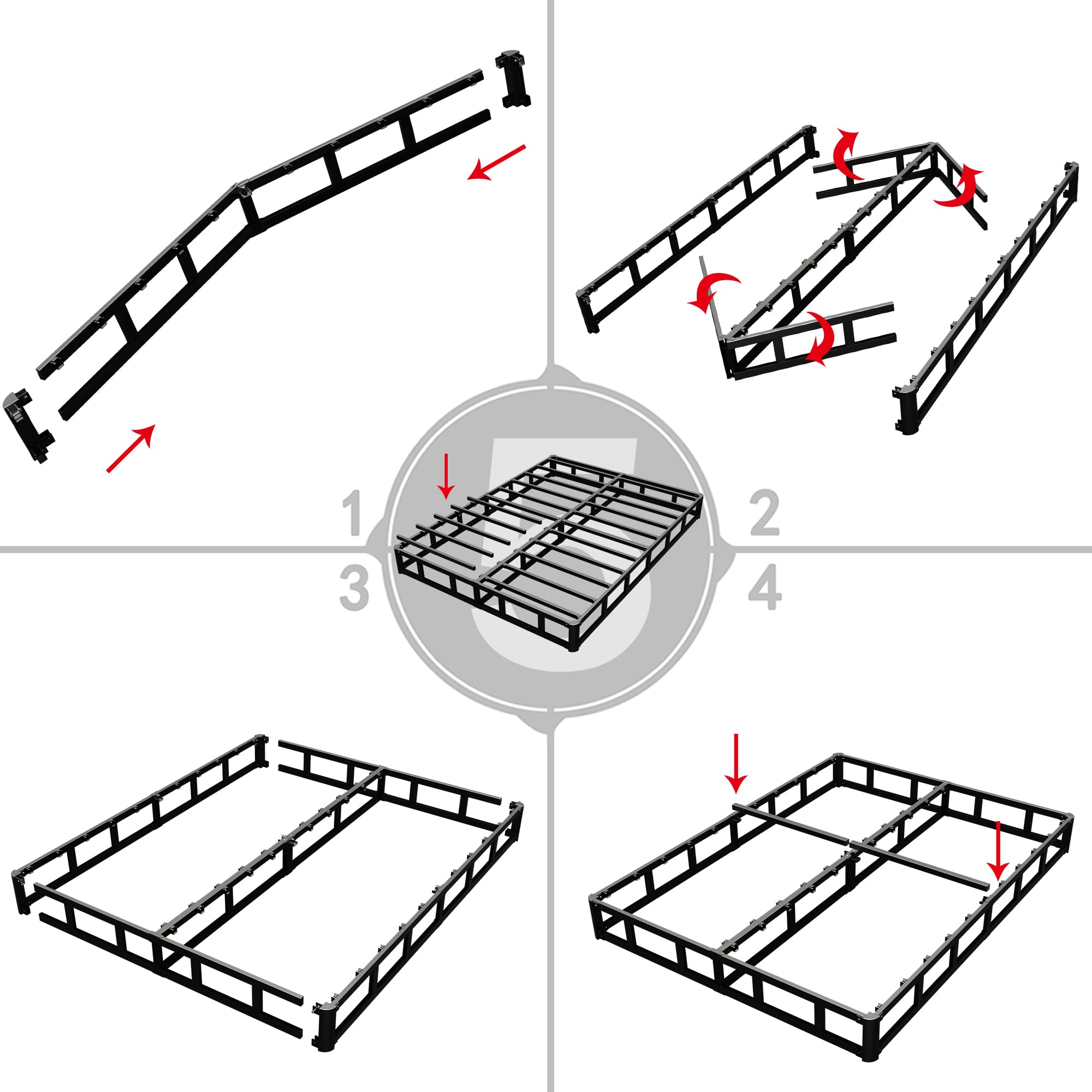 ALDRICH 7 Inch Heavy Duty Metal Box Spring Mattress Foundation 3000lbs Max Weight Capacity/Non-Slip/No Noise/Easy Assembly/Easy Clean Cover,Queen