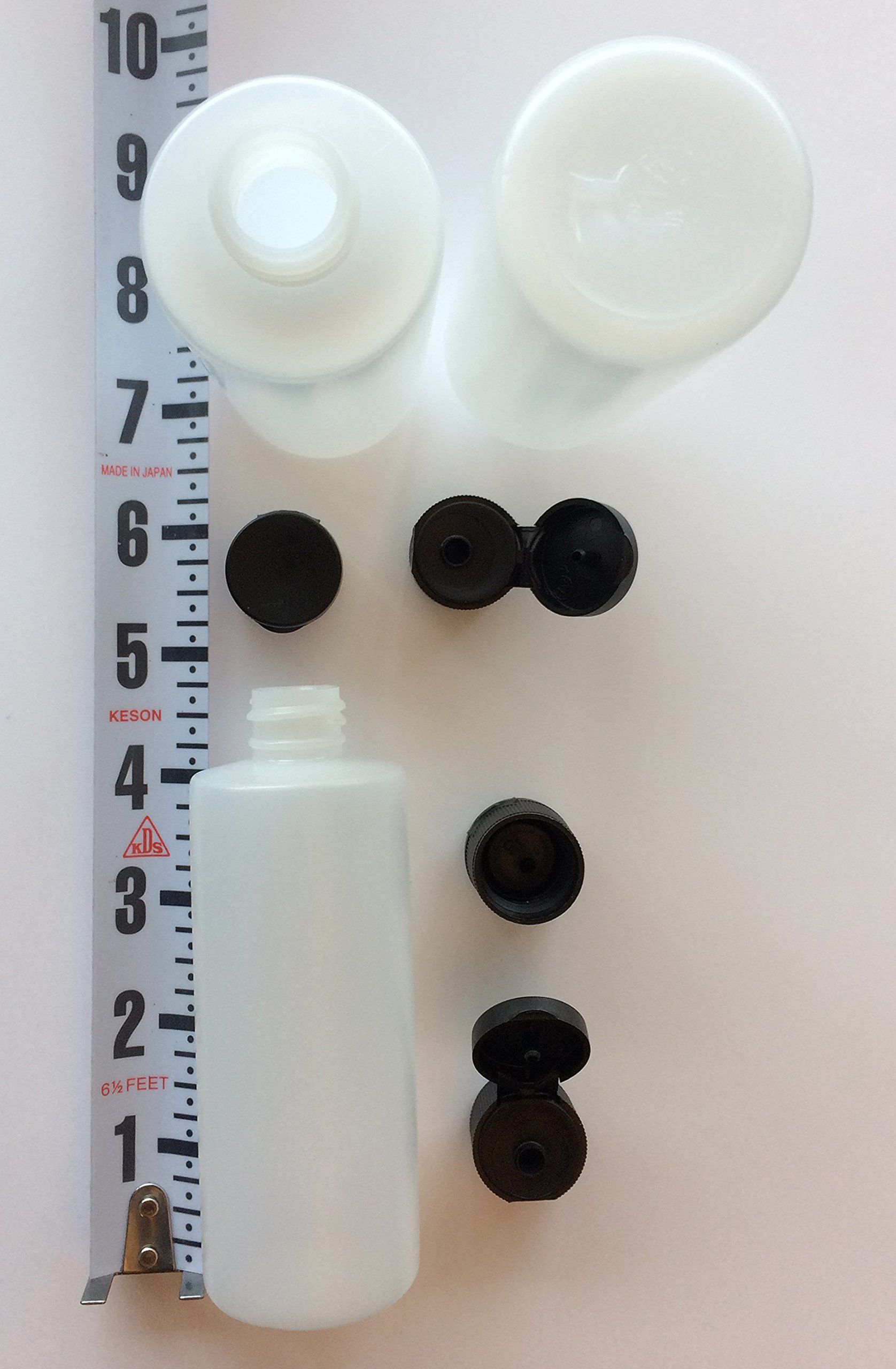 Dan's Daughters' Containers 8 Empty Bottles Travel Bottle 4 Oz. HDPE Black Flip Top Cap for Shampoo Soap Conditioner Sanitizer Gym Bag BPA-Free