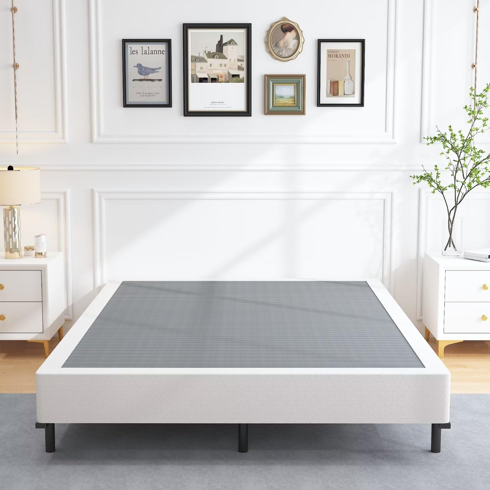 ALDRICH 7 Inch Heavy Duty Metal Box Spring Mattress Foundation 3000lbs Max Weight Capacity/Non-Slip/No Noise/Easy Assembly/Easy Clean Cover,Queen