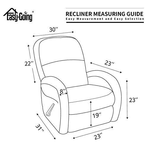 Easy-Going 100% Dual Waterproof Recliner Cover Stretch Soft Couch Cover for Dogs, Sofa Slipcover for Recliner Couch Leakproof Furniture Protector for Kids, Pets Dark Gray
