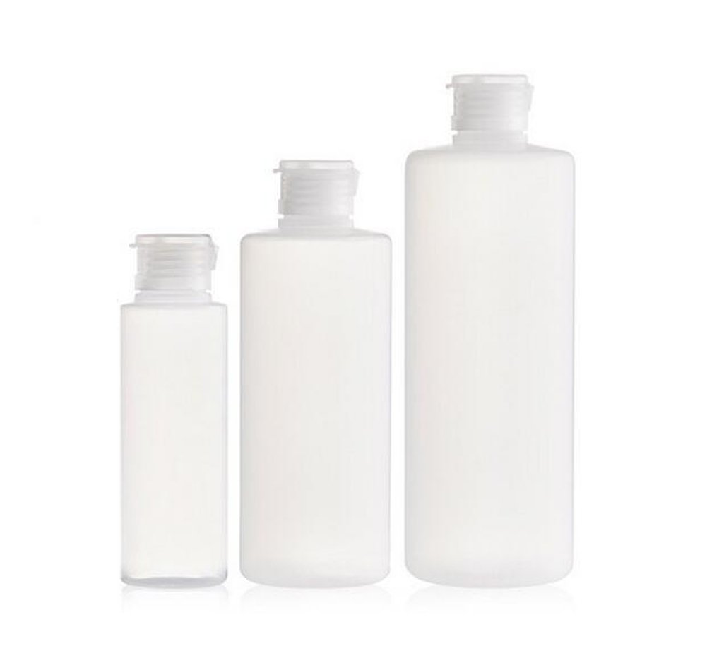 UPSTORE 2PCS Empty Refillable Plastic Clear Soft Tube Squeeze Bottle Jars With Flip Cover Cosmetic Makeup Packing Storage Holder Containers for Toner Lotion Shower Gel Cleaser Shampoo (200ml/6.8oz)