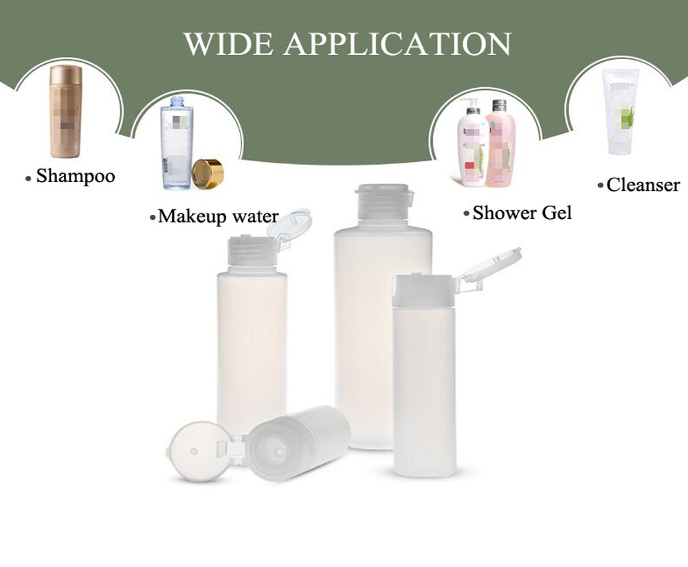 UPSTORE 2PCS Empty Refillable Plastic Clear Soft Tube Squeeze Bottle Jars With Flip Cover Cosmetic Makeup Packing Storage Holder Containers for Toner Lotion Shower Gel Cleaser Shampoo (200ml/6.8oz)
