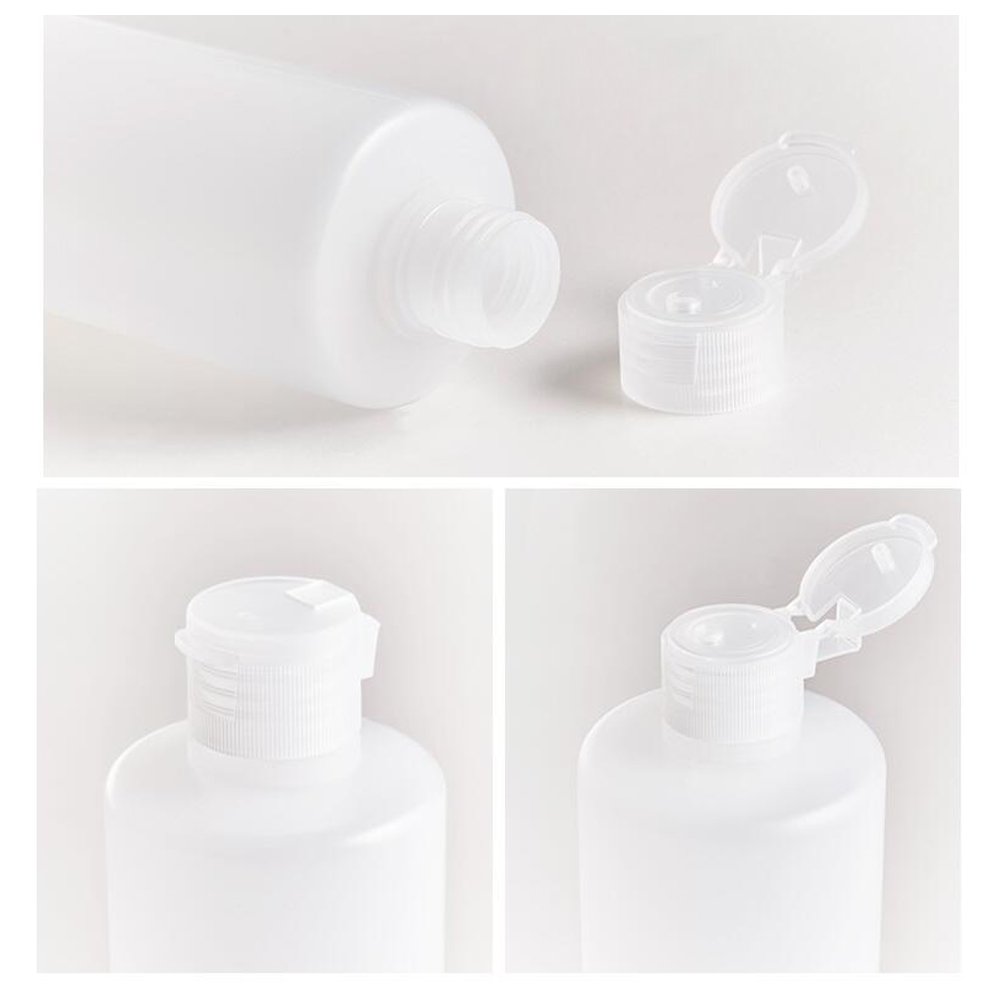 UPSTORE 2PCS Empty Refillable Plastic Clear Soft Tube Squeeze Bottle Jars With Flip Cover Cosmetic Makeup Packing Storage Holder Containers for Toner Lotion Shower Gel Cleaser Shampoo (200ml/6.8oz)
