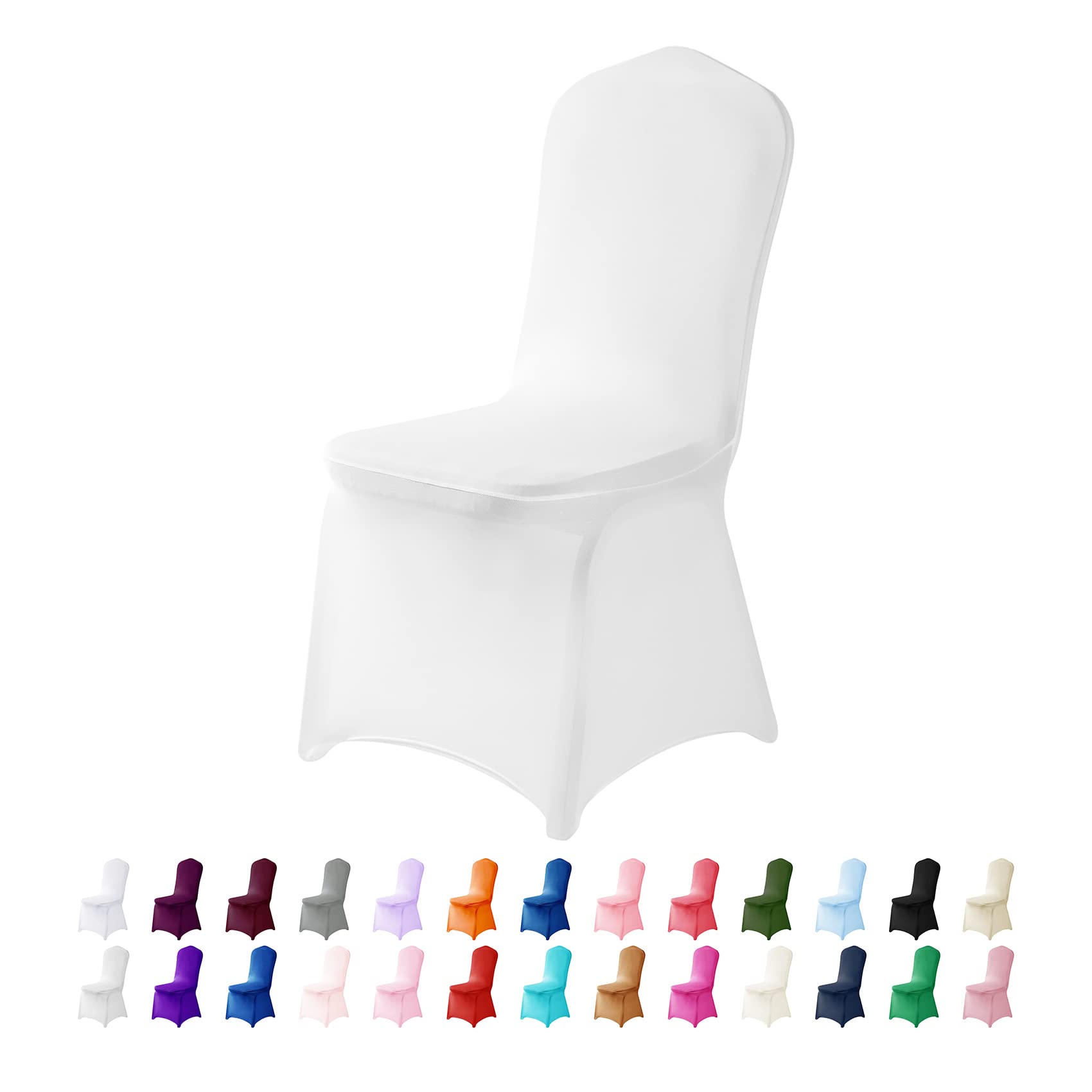 AlGaiety Spandex Chair Cover,25PCS,Chair Covers,Living Room Chair Covers,Removable Chair Cover Washable Protector Stretch Chair Cover for Party, Banquet,Wedding Event,Hotel(White)
