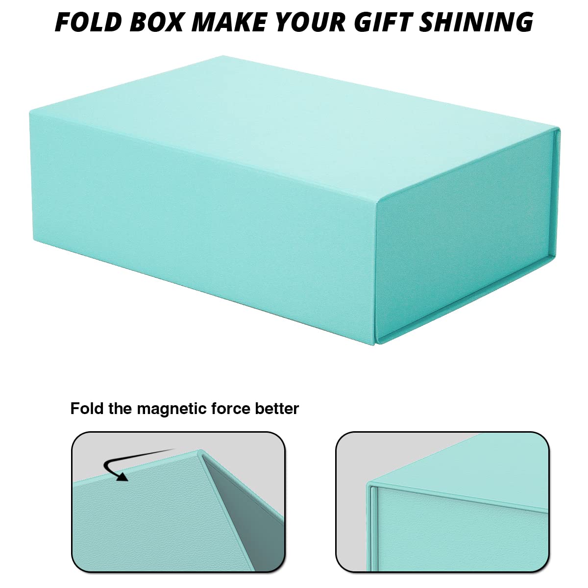 Gift Box 11x7.5x3.5 Inches,Sky Blue Gift Boxes with Magnetic Lid,Christmas Gift Box Contains Card, Ribbon, Shredded Paper Filler Gift Box for Gift Packaging,Christmas Birthdays Gift Packaging