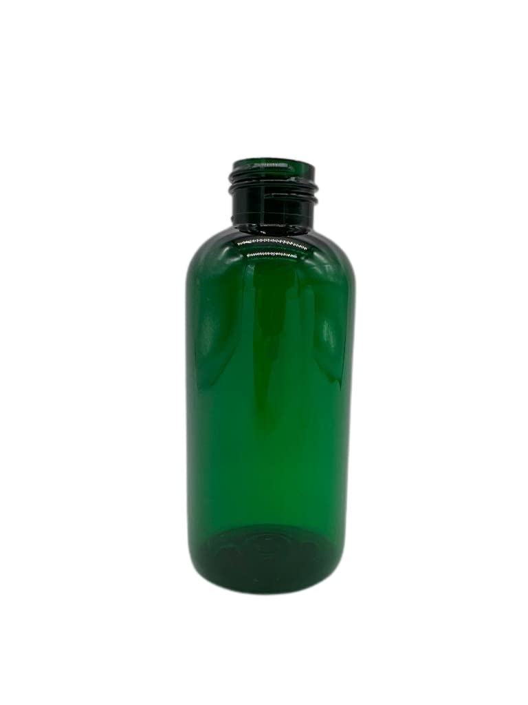 Natural Farms 4 oz Green Boston Plastic Bottles -12 Pack Empty Bottle Refillable - BPA Free - Essential Oils - Aromatherapy | Black/Natural Twist Top Cap - Made in the USA