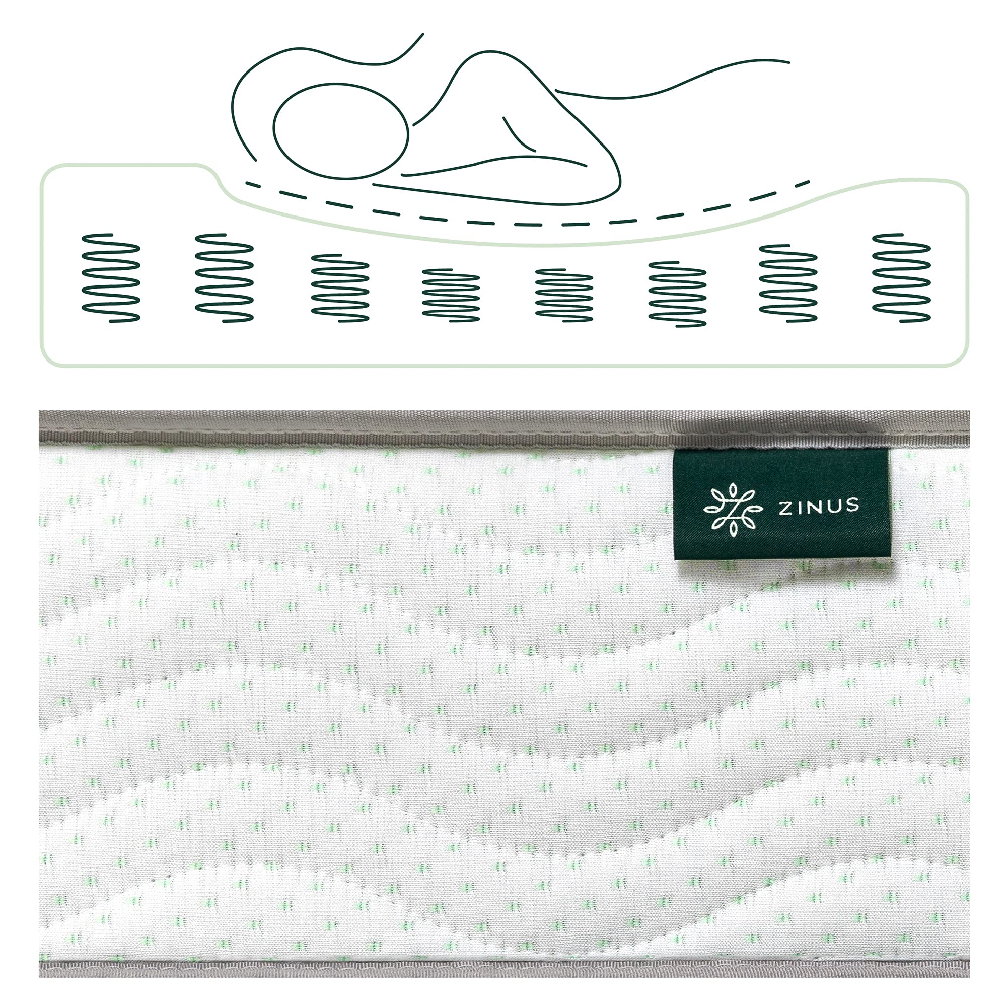 ZINUS 6 Inch Foam and Spring Mattress, Queen, CertiPUR-US Certified Foams, Mattress in A Box, White