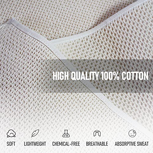 LXMOJITU 4Pack Cotton Gym Towel(13.7" x 27.5"), Yoga Sports Towel, Cool Waffle Pattern Towel for Neck and Face, Soft Breathable Absorbent Towel for Golf, Gym, Camping, Running, Workout, Kitchen