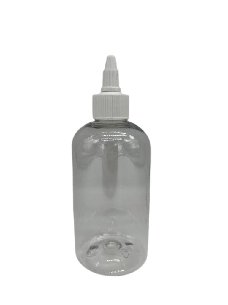 Natural Farms 4 oz Clear Boston Plastic Bottles -12 Pack Empty Bottle Refillable - BPA Free - Essential Oils - Aromatherapy | White Twist Top Caps - Made in the USA
