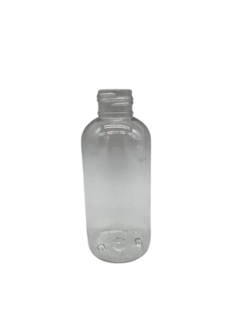 Natural Farms 4 oz Clear Boston Plastic Bottles -12 Pack Empty Bottle Refillable - BPA Free - Essential Oils - Aromatherapy | Black Twist Top Cap - Made in the USA
