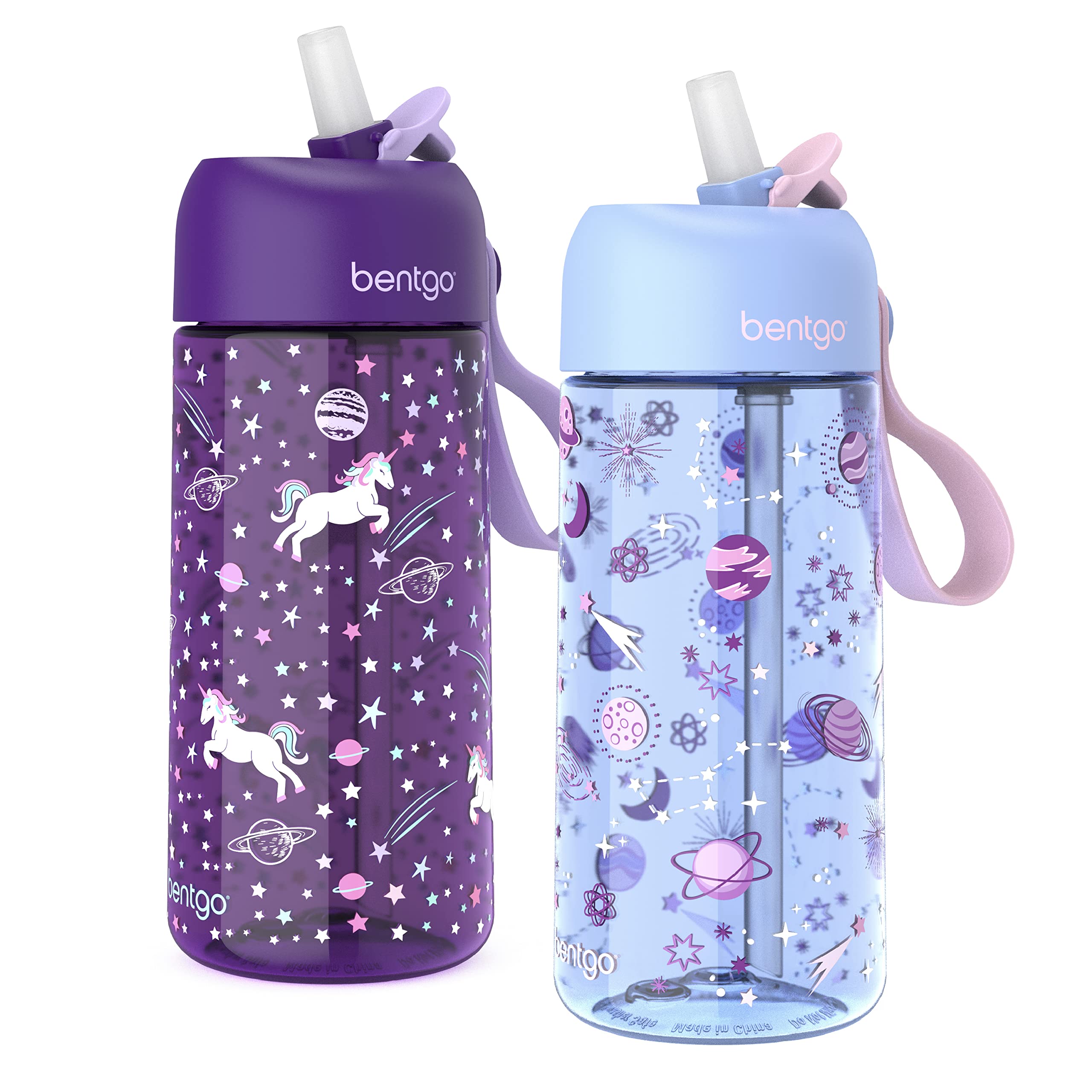 Bentgo® Kids Water Bottle (Unicorn & Lavender Galaxy - 2 Pack)