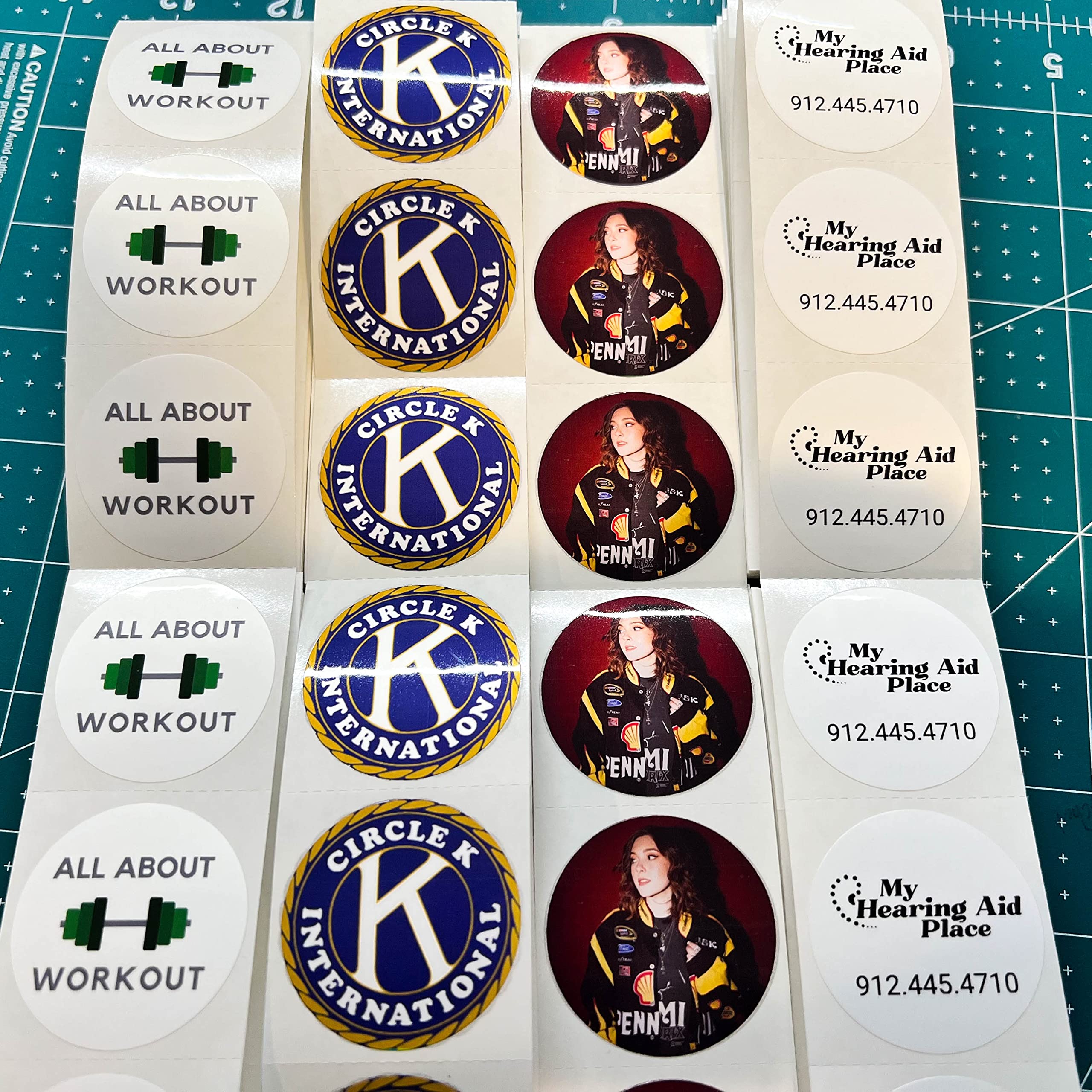 150 Custom Circle/Square BOPP Roll Labels- Personalized Stickers for Business Logo, Party, Wedding Favor, Baby Shower-Any Design Text + Image, Matte/Gloss Finish (2 Inch Circle)
