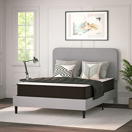 Flash Furniture Dream 10" Hybrid Spring and Foam Mattress in a Box, High Density Foam and Spring Hybrid Mattress for Pressure Relief, Queen
