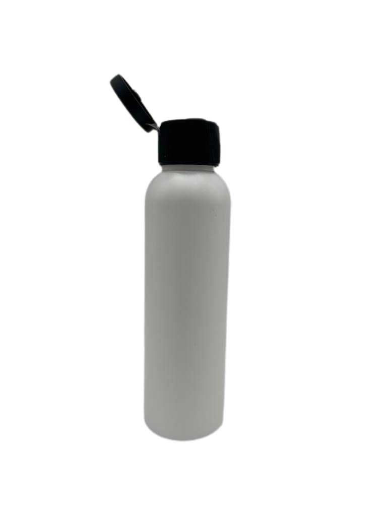 Natural Farms 4 oz White Cosmo Plastic Bottles -12 Pack Empty Bottle Refillable - BPA Free - Essential Oils - Aromatherapy | Black Flip Top Snap Cap - Made in the USA