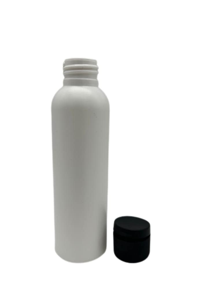 Natural Farms 4 oz White Cosmo Plastic Bottles -12 Pack Empty Bottle Refillable - BPA Free - Essential Oils - Aromatherapy | Black Flip Top Snap Cap - Made in the USA