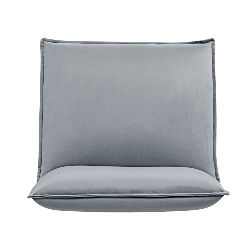 Linon Light Grey Velvet Gold Metal Base McAllister Accent Chair