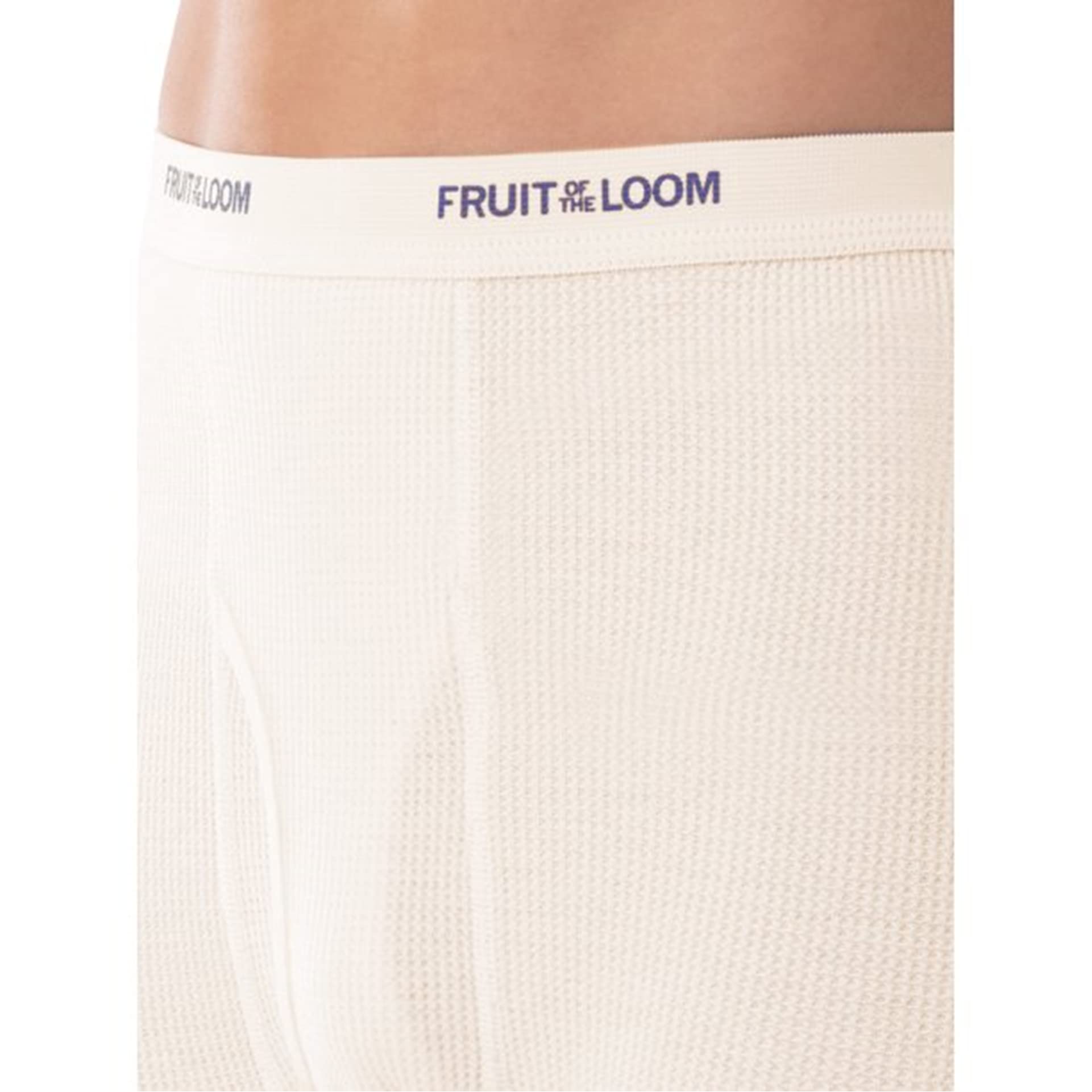 Fruit of the Loom Men's Classic Midweight Waffle Thermal Underwear Bottoms (2-Pack), Black Soot/Natural, Large