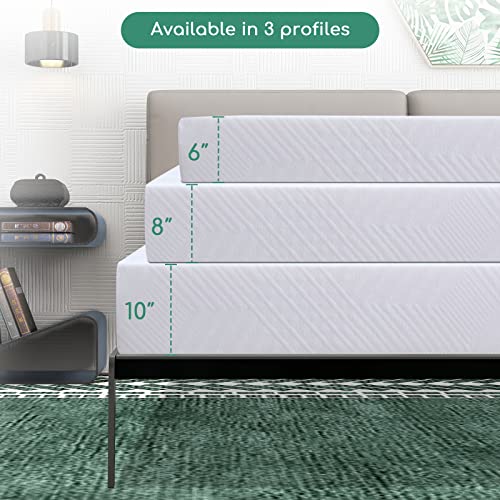 Airdown Queen Mattress, 8 Inch Memory Foam Mattress in a Box, Medium Firm Green Tea Gel Mattress for Queen Size Bed, CertiPUR-US Certified,AD-REP1-8Q