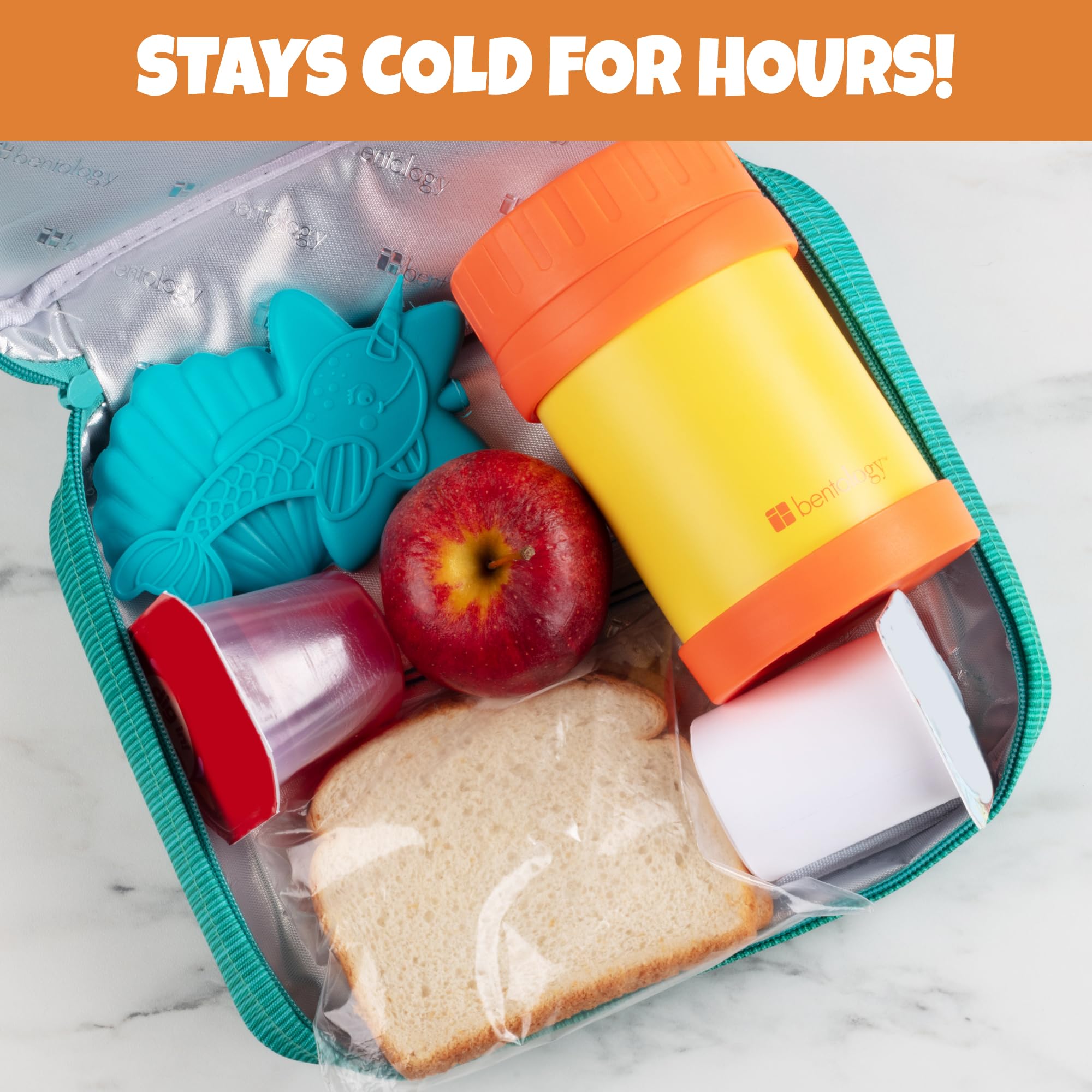 Narwhal Reusable Hard Ice Pack- Set of 3- Fits Easily Inside Kids Lunch Box, Bento, Insulated Cooler Bag- Long Lasting Slim, Space Saving- Cool Freezer Packs Keep Food Cold For Hours- Back To School