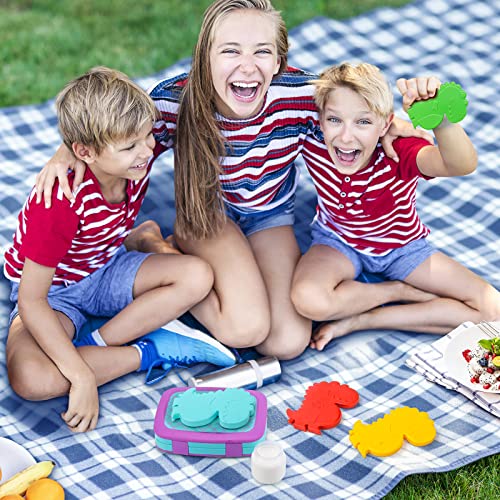 Cerbonny Reusable Ice Packs for Lunch Boxes, 4-Piece Set, Fun Dinosaur Shapes, Freezer Safe, Easy to Clean, Keeps Food and Drinks Cold
