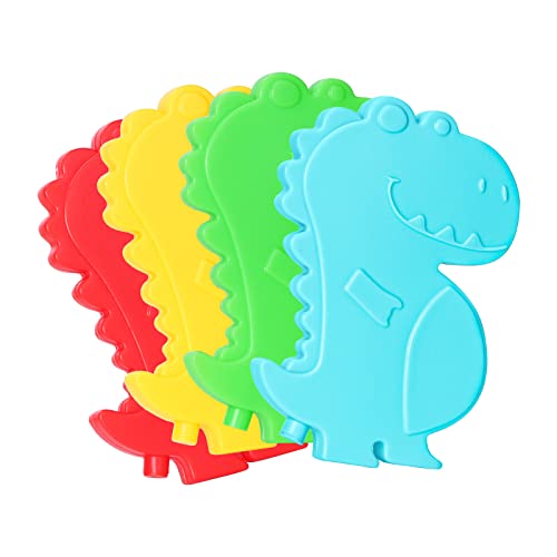 Cerbonny Reusable Ice Packs for Lunch Boxes, 4-Piece Set, Fun Dinosaur Shapes, Freezer Safe, Easy to Clean, Keeps Food and Drinks Cold