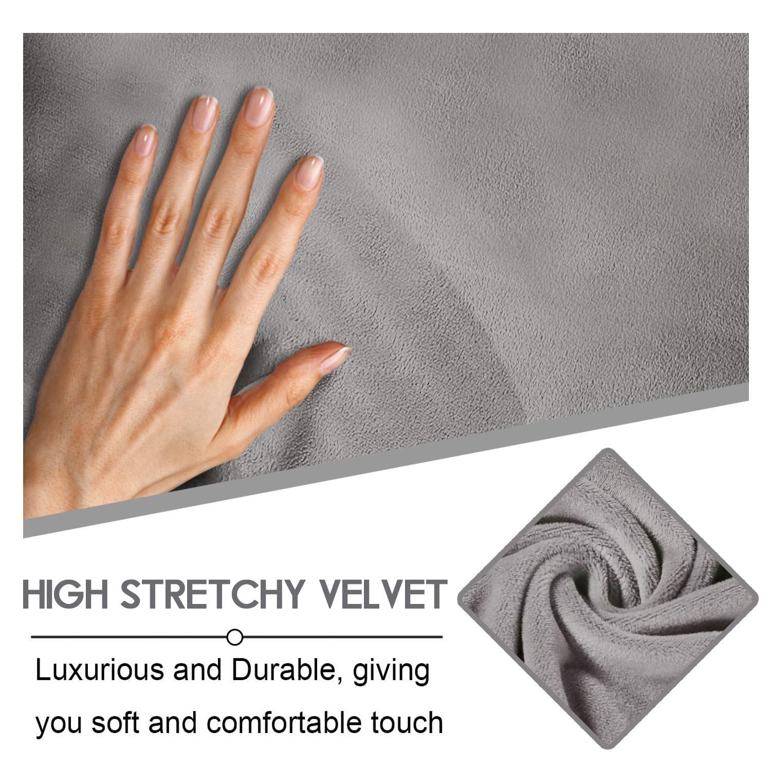 ULTICOR 4-Piece, 1 Seat Recliner Cover, Velvet Stretch Reclining Chair Covers for 1 Cushion Reclining Sofa, Single Seat Recliner Couch Cover, Thick, Very Soft, Machine Washable (Light Grey)