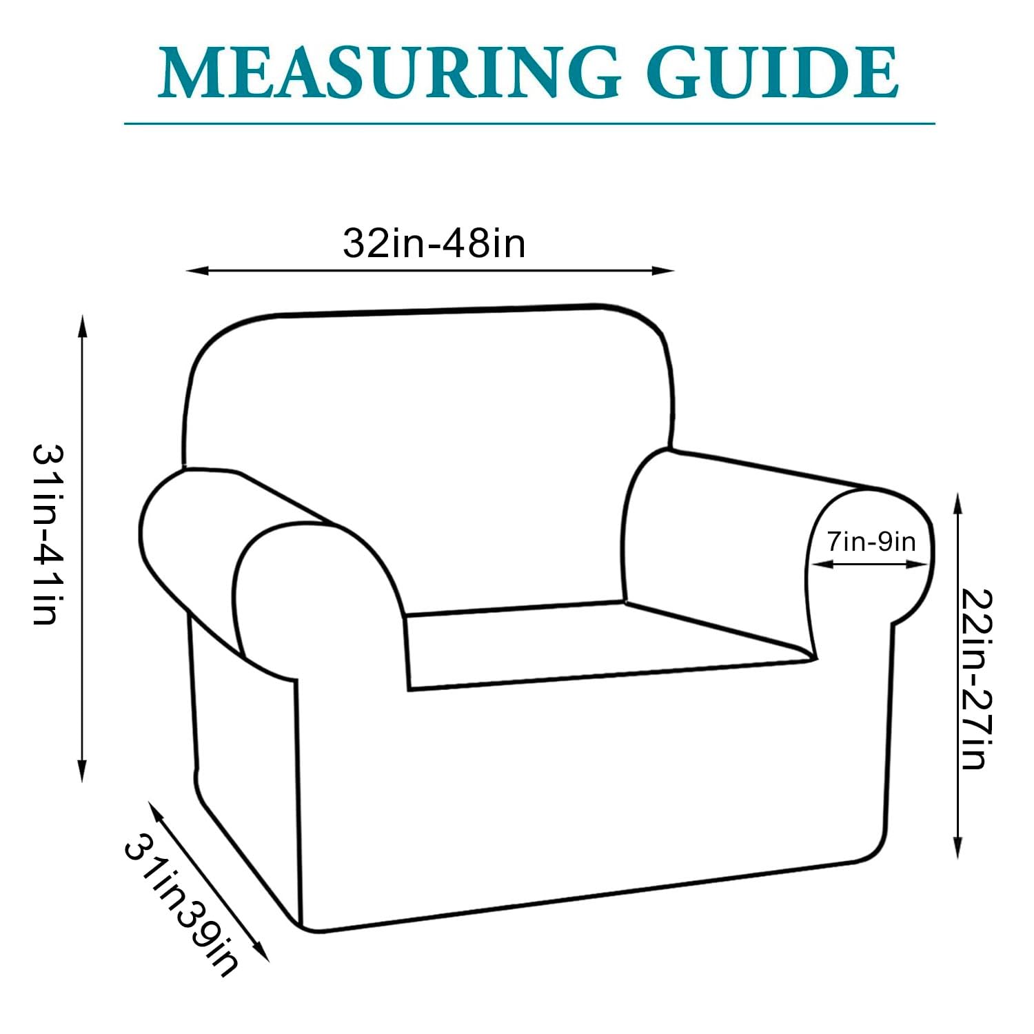 Flamingo P High Stretch Sofa Slipcover Non Slip Armchair Cover for Living Room Washable Pet Furniture Protector Covers with Elastic Bottom, Thick Jacquard Fabric (Small, Taupe)