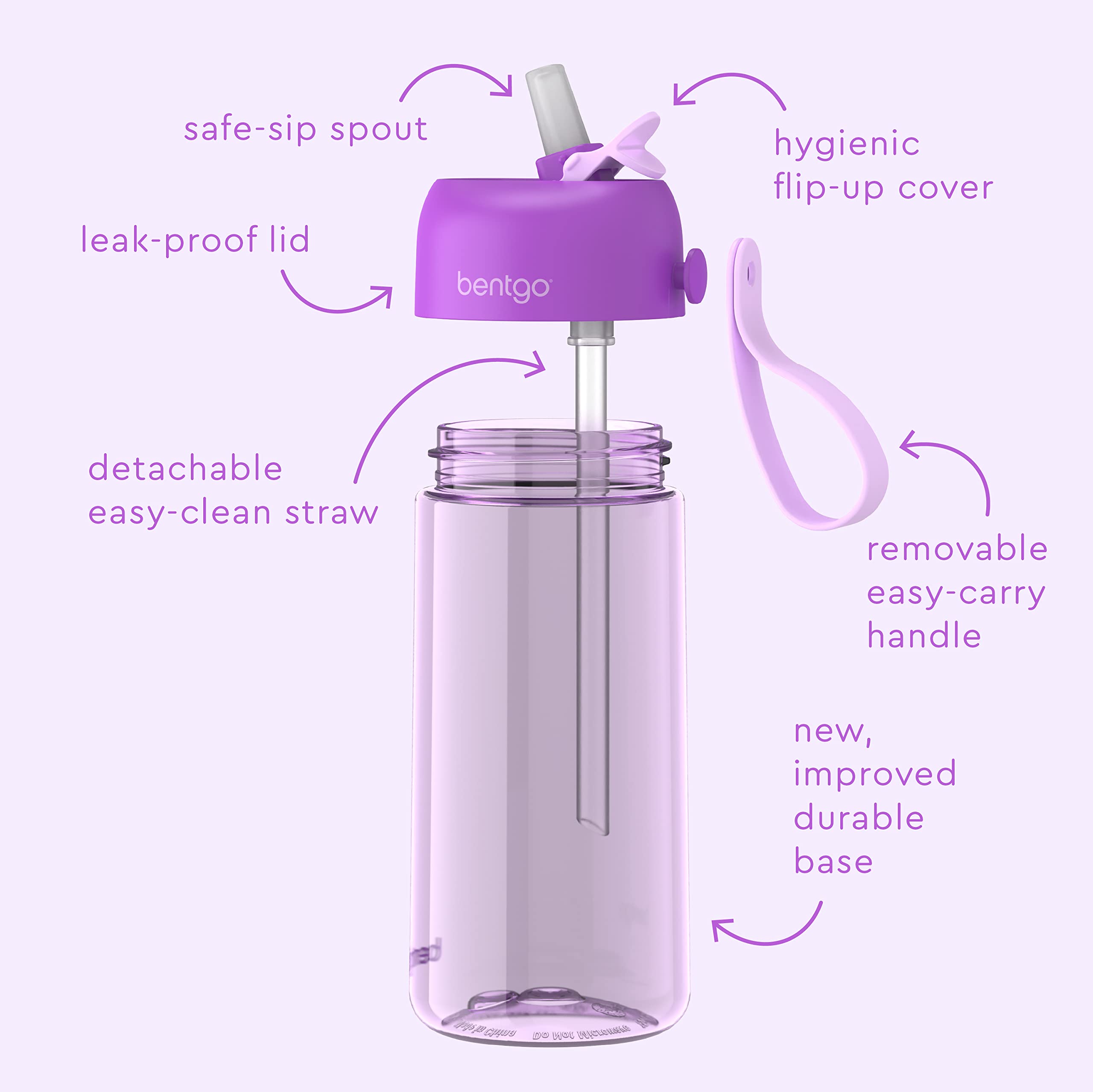 Bentgo® Kids Chill Lunch Box Water Bottle - New & Improved 2023 (Purple)