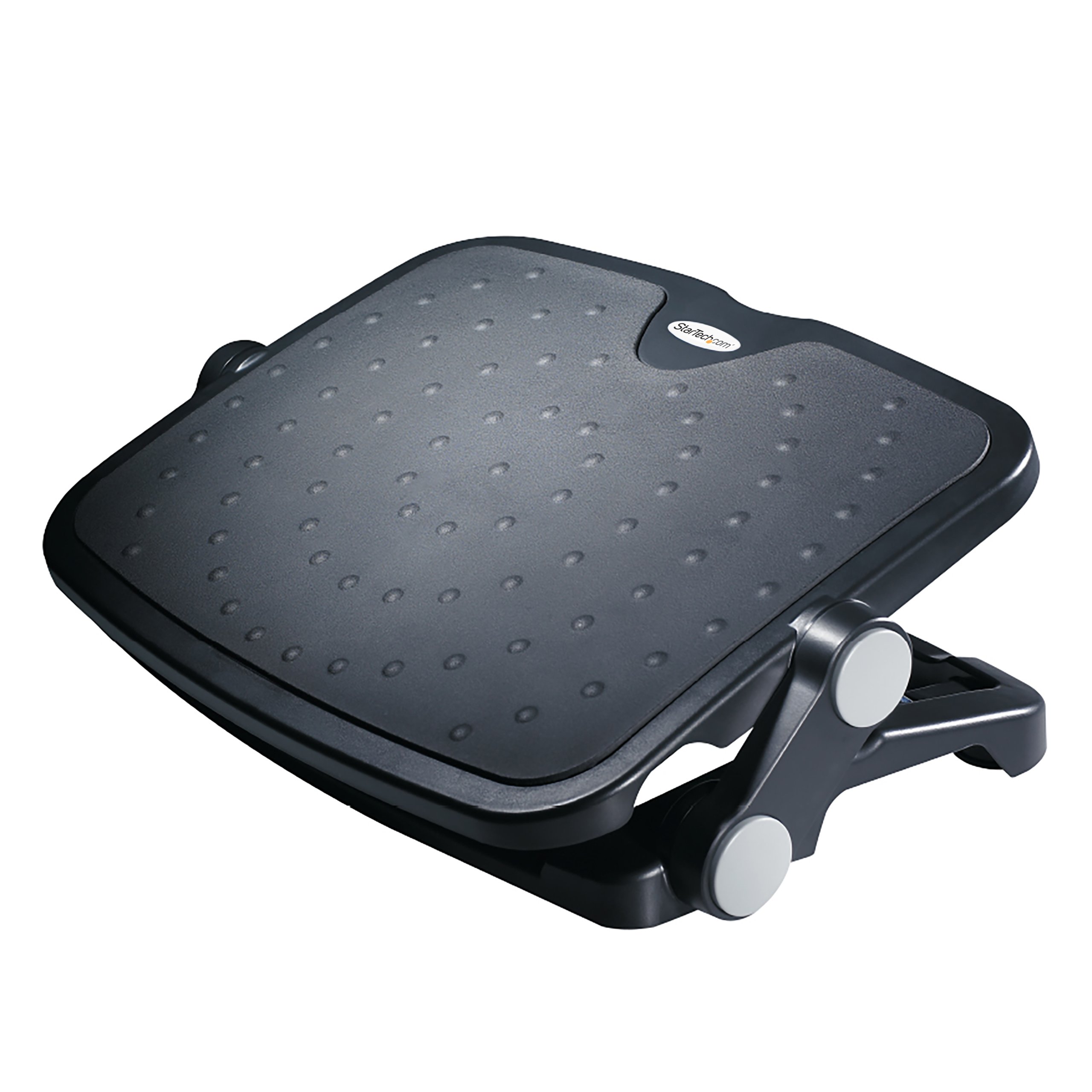 StarTech.com Under Desk Foot Rest - 18in x 14in - Adjustable Height and Angle - Foot Stool - Footrest for Desk - Office Foot Rest (FTRST1), Black