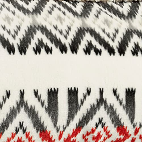 Eddie Bauer - Queen Blanket, Reversible Sherpa Fleece Bedding, Soft & Cozy Home Decor (Mountain Village Red, Queen)
