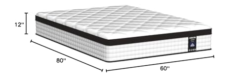 Kescas Queen Size Mattress, 12 Inch Hybrid Mattress with Memory Foam & Heavier Coils, Ergonomic Design for Pressure Relief, Medium Firm Feel