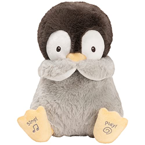 GUND Baby Animated Kissy The Penguin Plush, Singing Stuffed Animal Baby Toy for Ages 0 and Up, Black/White/Grey, 12"