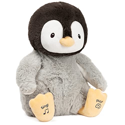 GUND Baby Animated Kissy The Penguin Plush, Singing Stuffed Animal Baby Toy for Ages 0 and Up, Black/White/Grey, 12"